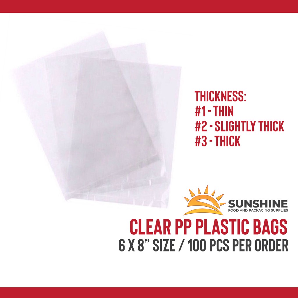 6x8 inches Clear PP Plastic Bags 100pcs/pack | Shopee Philippines