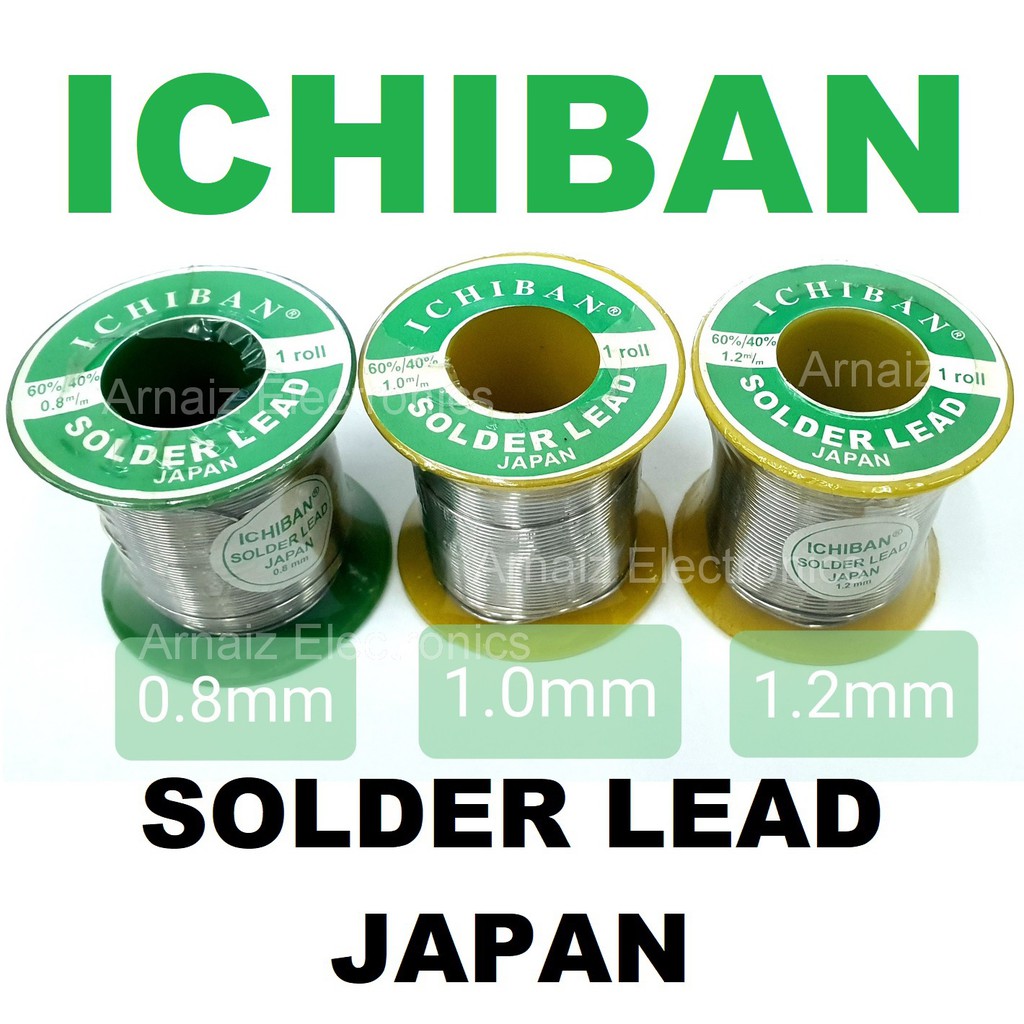 Ichiban Soldering Lead 60/40 1.2m/m 1.0m/m 0.8m/m 60 40 Japan 1.2 1.0 0 ...