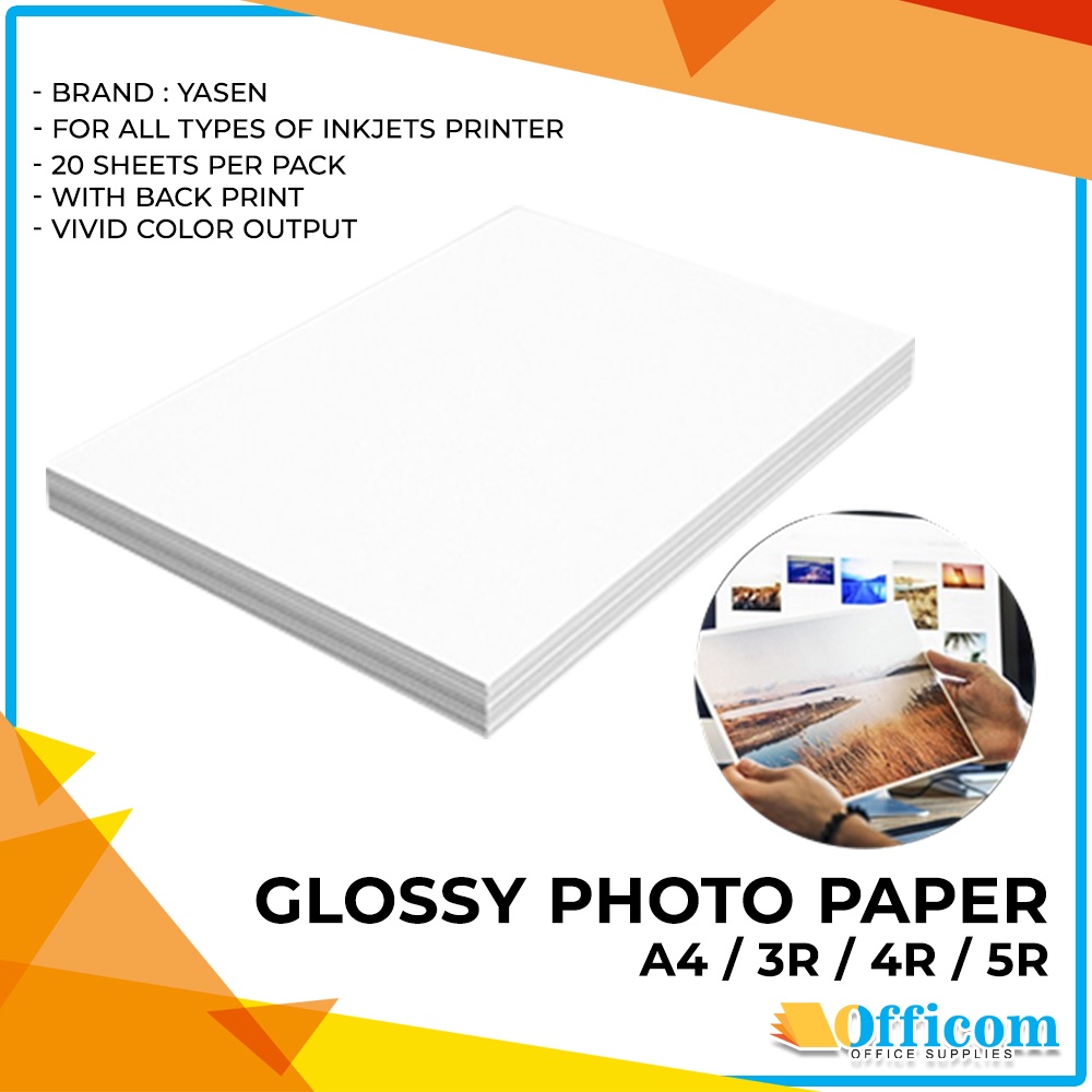 Glossy Photopaper with back print 230gsm 210gsm 180gsm 3R 4R 5R A4 Size ...