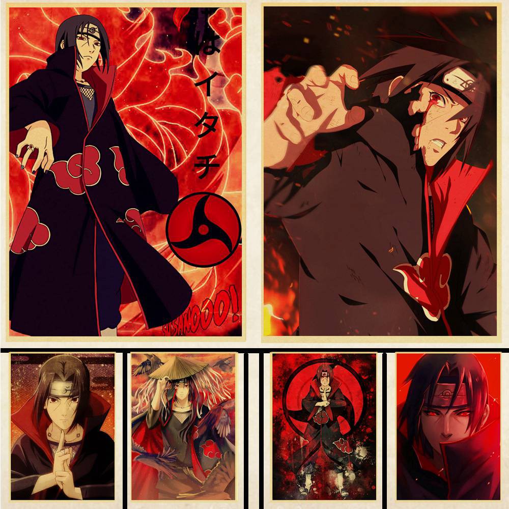 Anime Characters Naruto Uchiha Itachi Retro Poster for Bedroom, Bar ...