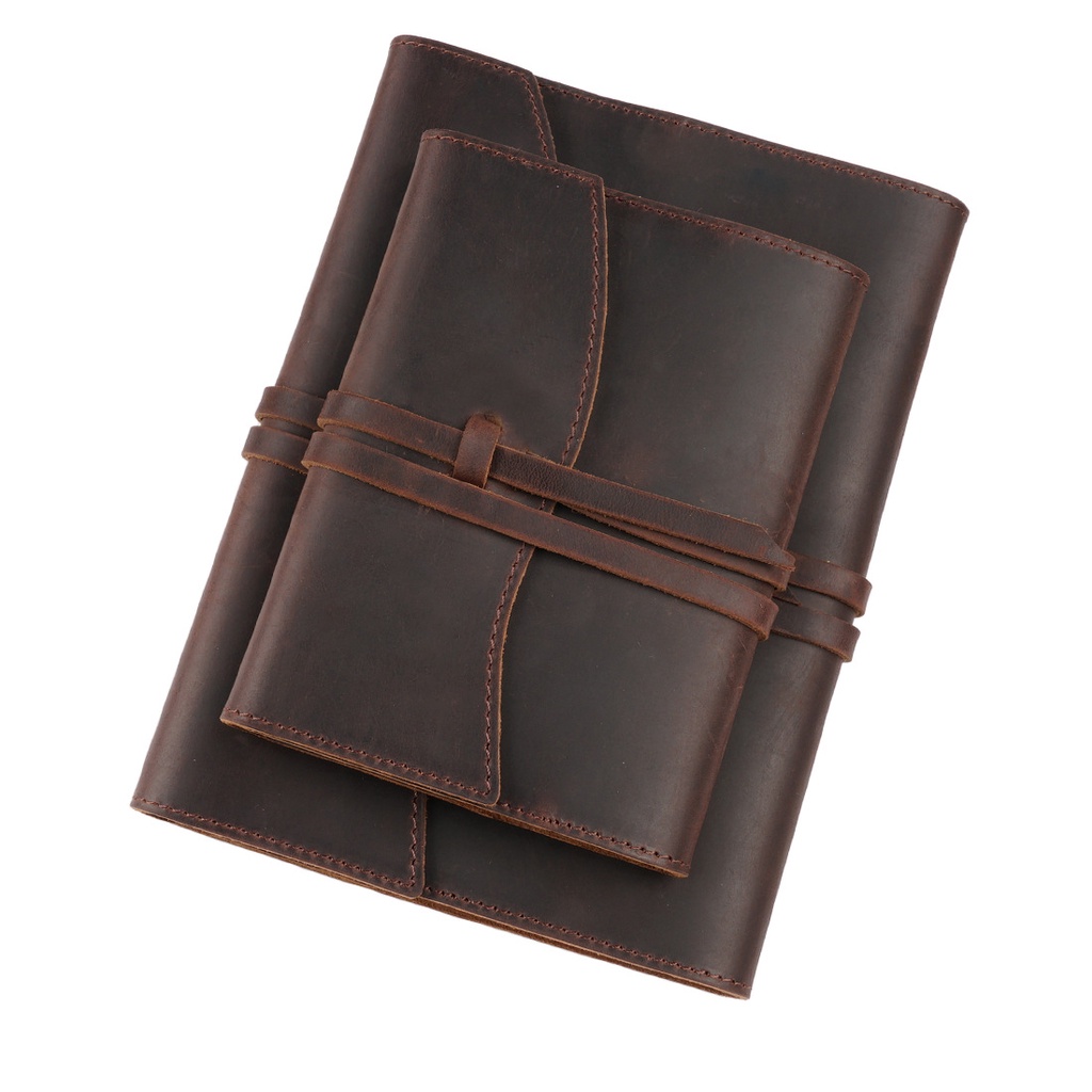 A5 A6 Leather Notebook Tie Rope Book Handmade Cowhide Cover Office ...