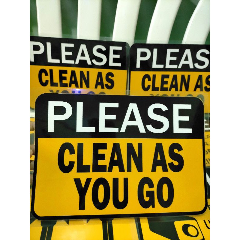 Clean As You Go Signage | Shopee Philippines