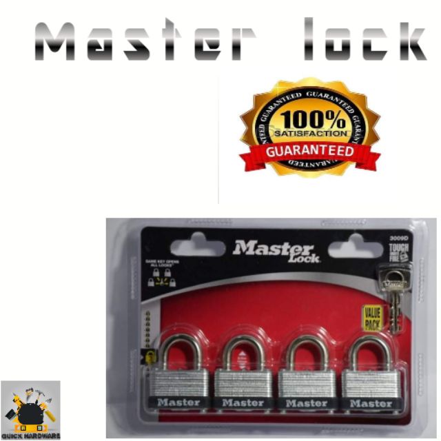 Master Lock 4 padlock in one key (1 key duplicate) | Shopee Philippines