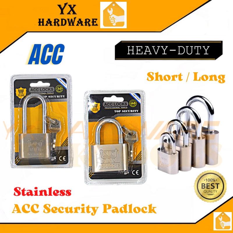 ACC Security Padlock Heavy Duty / Stainless Podlock Short / Long Gate ...
