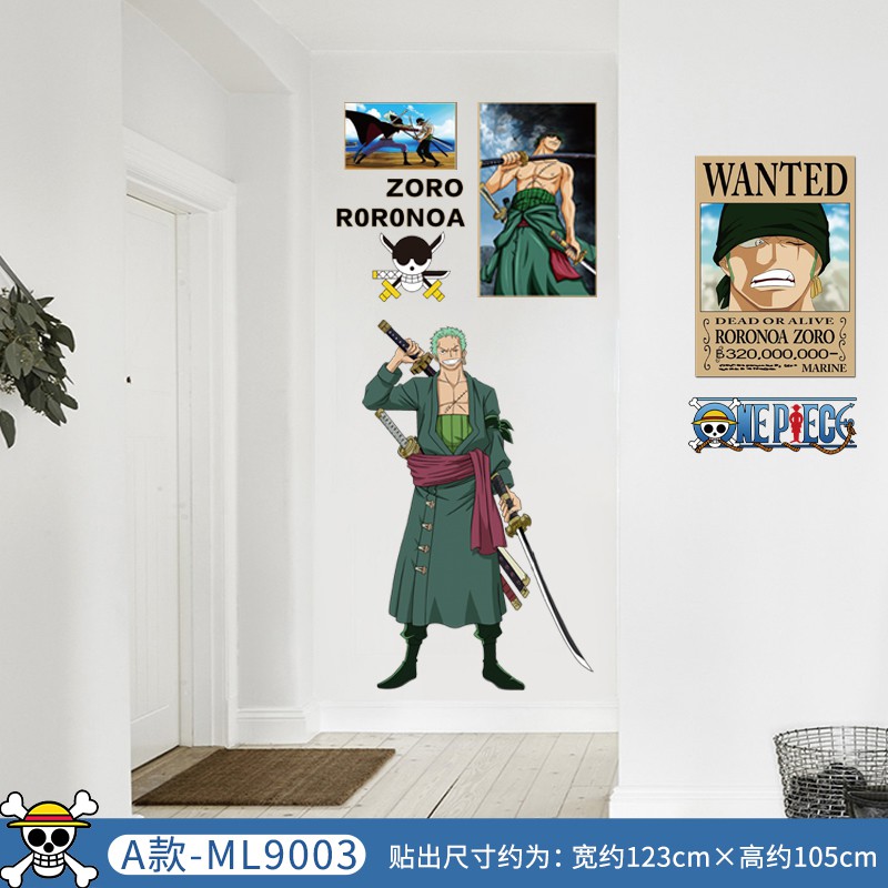 WALL STICKER 3D ONE PIECE ZORO RORONOA | Shopee Philippines