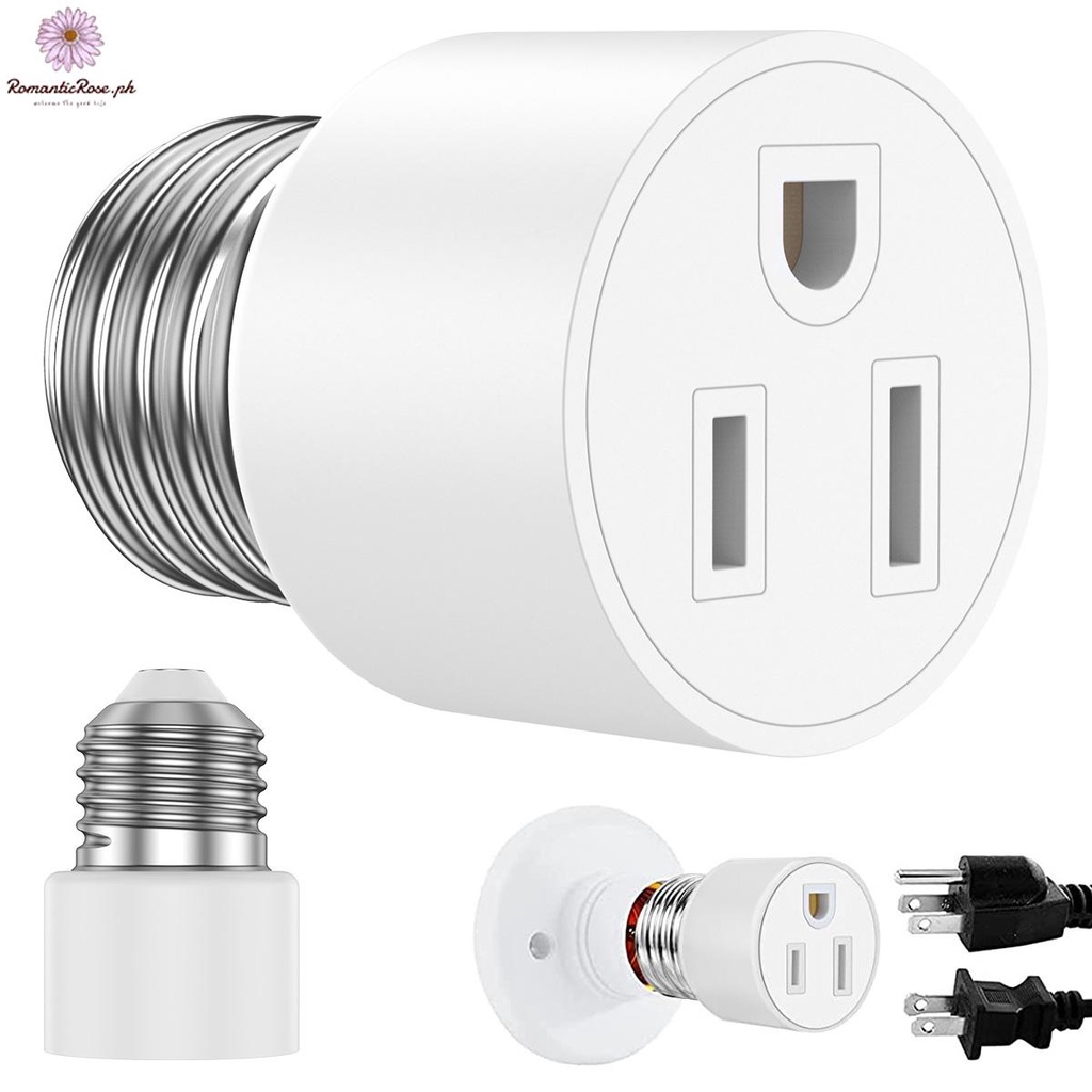 Light Socket 1250W Heat Resistant E26/E27 to 3 Prong Outlet Flame ...