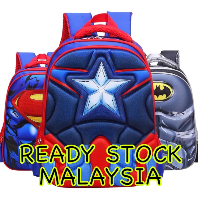 Bag Sekolah Big Size Superhero Avenger Muscle Kids Children Cartoon ...