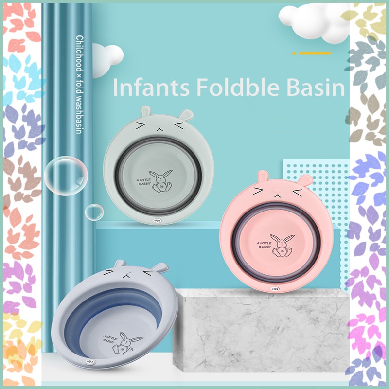 Baby Folding Clean Basin Children Portable Cartoon Wash Basin Newborn ...