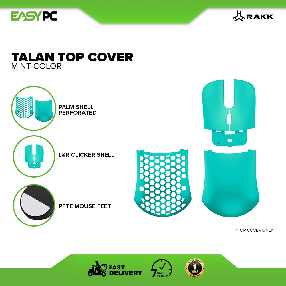 EasyPC| RAKK Talan Top Cover| Pink/Mint/Black/White| Talan cover for ...