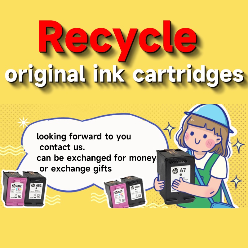 Recycle empty ink cartridge for HP 123 63 65 67 678 680 60 61 62 682 ...