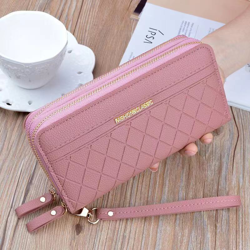 UISN #6048 Double Zipper Clutch Wallet Ladies Wallet Long Fashion Large ...