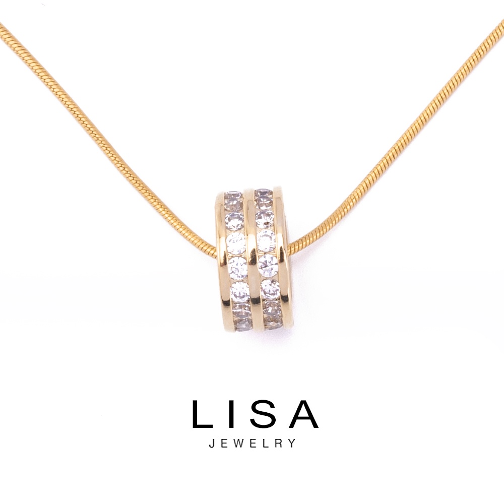 lisa jewelry 18K Gold Necklace Cylinder Shaped Necklace Pendant Free ...