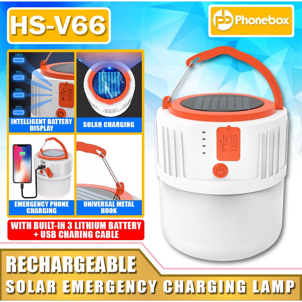Original Solar Emergency Charging Lamp with Power Bank Function Solar Powerbank Usb (HS-V66 ...