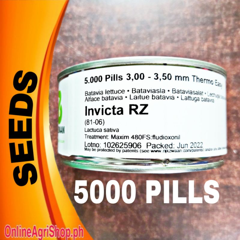 INVICTA RZ SEEDS BATAVIA LETTUCE SEEDS (5000 PILLS OR PELLETS) BY RIJK ...