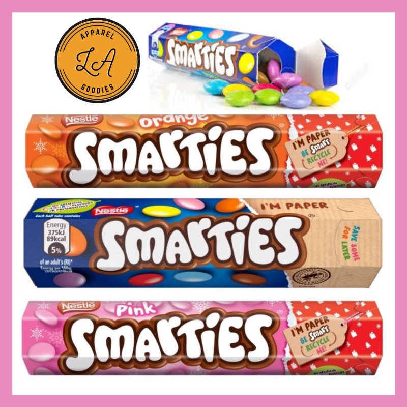 Smarties Mix,Pink,Orange 120g Sharing tube Chocolate From UK | Shopee ...