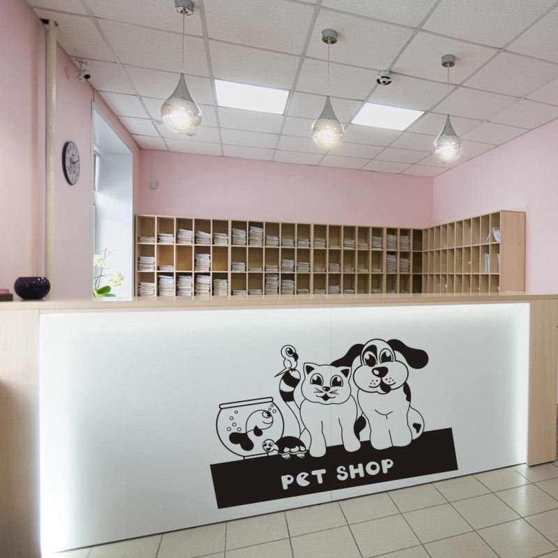 Salon Dog Grooming Pet Shop Sticker Decal Mural Cat Posters Vinyl Wall ...