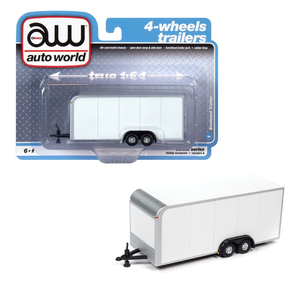 Auto World Enclosed Diecast Trailer - White 1/64 Scale Die-cast ...