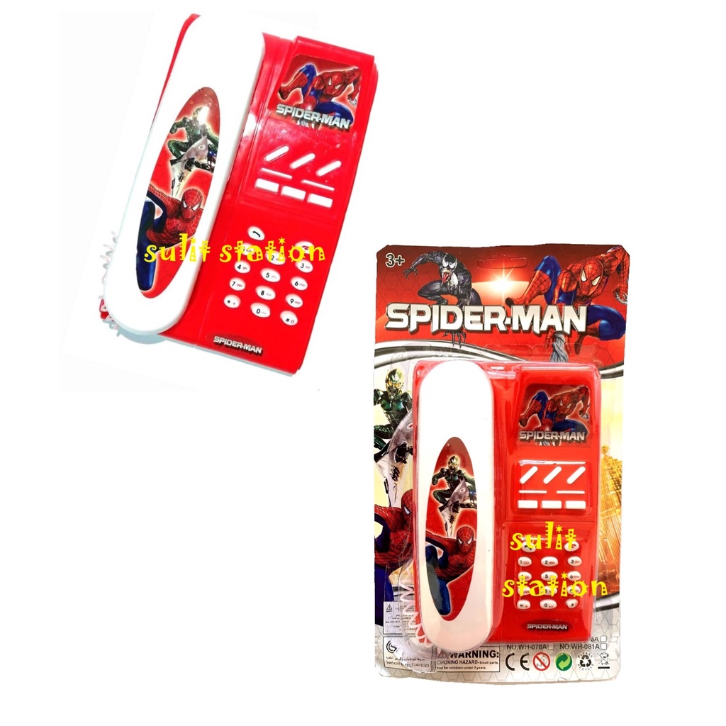 SUPER HERO SPIDERMAN SPIDER MAN KIDS TELEPHONE BATTERY OPERATED MUSICAL ...