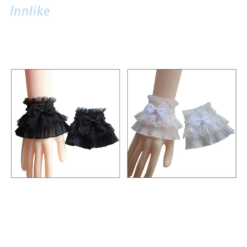 INN Women Detachable Arm Sleeves Steampunk Mesh Lace Wrist Cuff Lolita ...