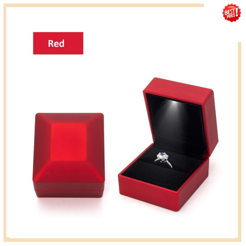 LED Light Proposal Engagement Ring Boxes Jewelry Gift Box for Wedding ...