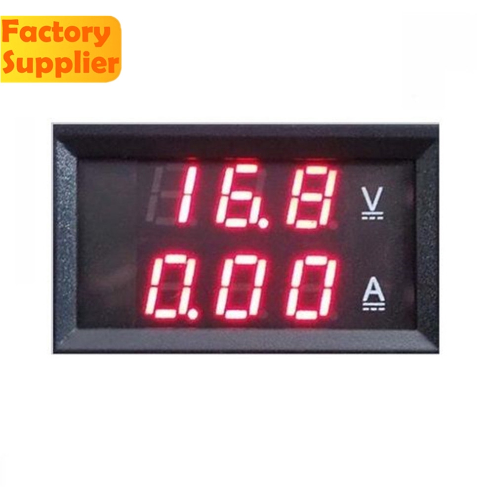 DC 100V 10A Digital Red Red LED Voltmeter Ammeters Red LED Dual Digital ...