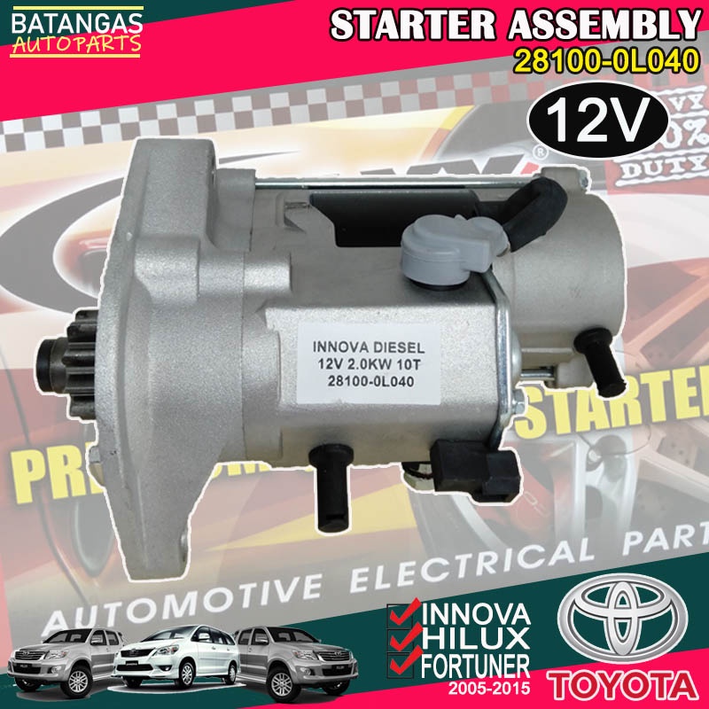 STARTER ASSEMBLY TOYOTA INNOVA / HILUX / FORTUNER 2005-2012 MAXX 28100 ...