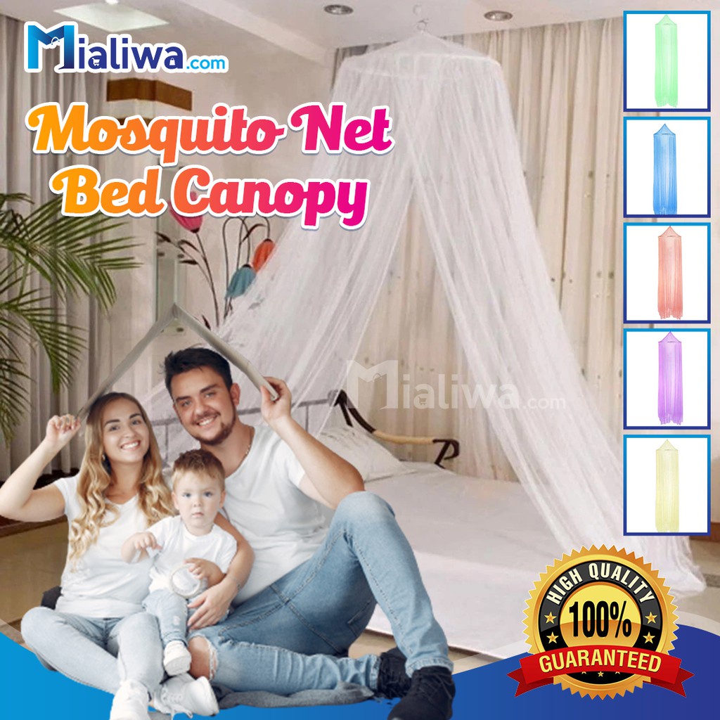 Mosquito Net Bed Canopy Queen Size, Insect Repellent & Protection Round ...
