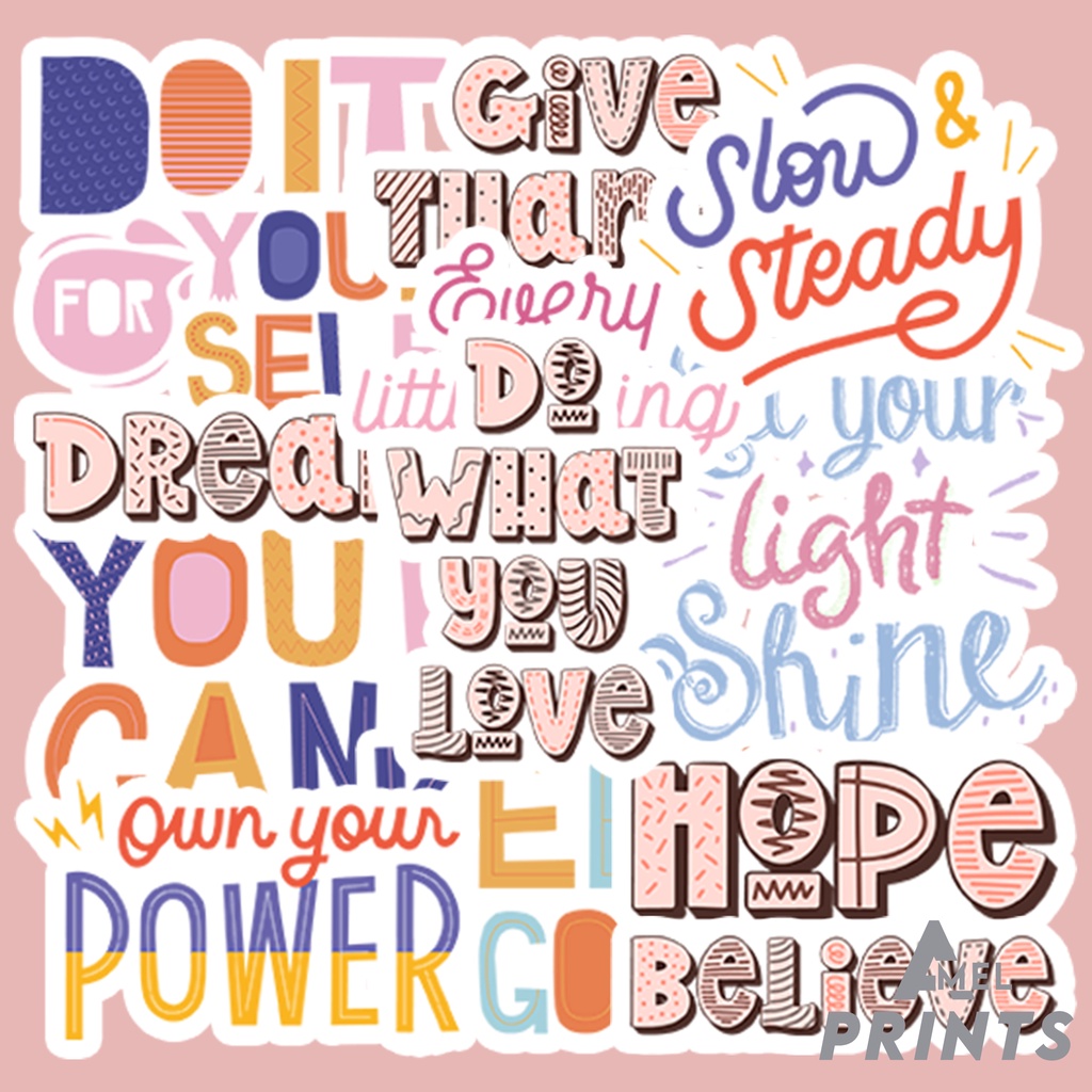 50 PCS Motivational Inspirational Affirmation Encouragement Sticker Set ...