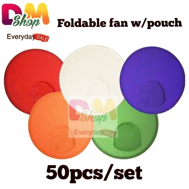 Foldable Round Fan w/pouch 50pcs | Shopee Philippines