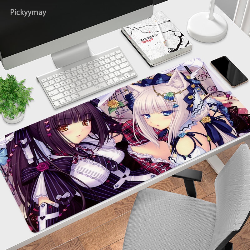 Kawaii Chocola Nekopara Anime Computer Mouse Pad Gamer Large Gaming ...