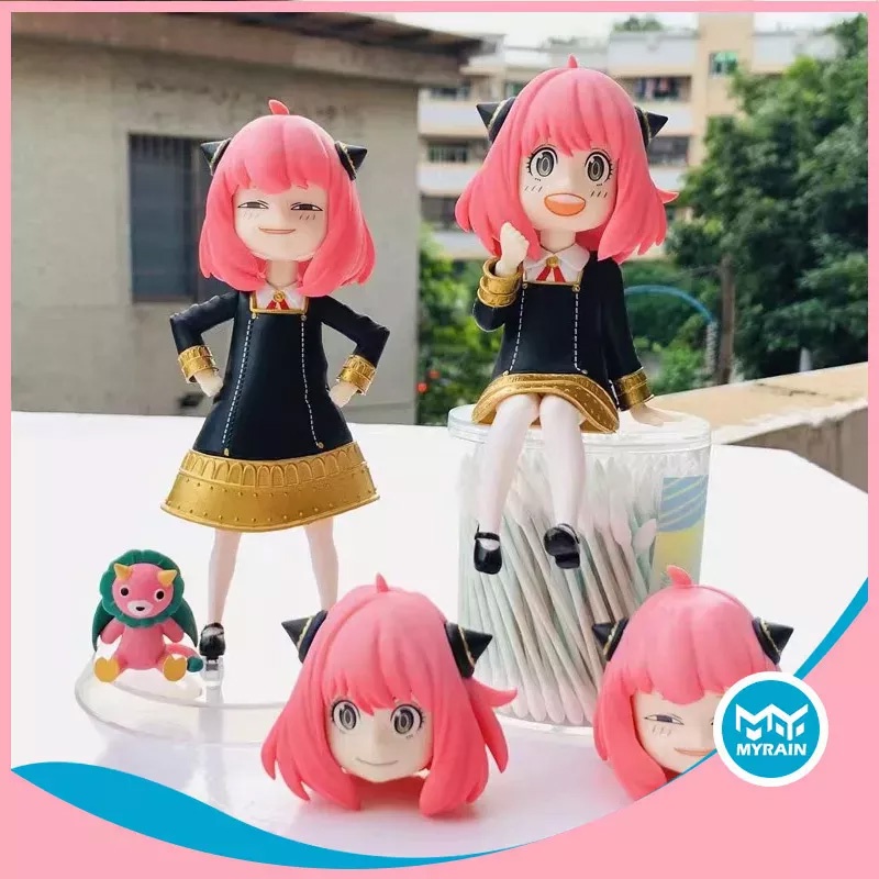 Hot SPY x FAMILY Anime Anya Forger PVC Action Figure Changeable Face ...