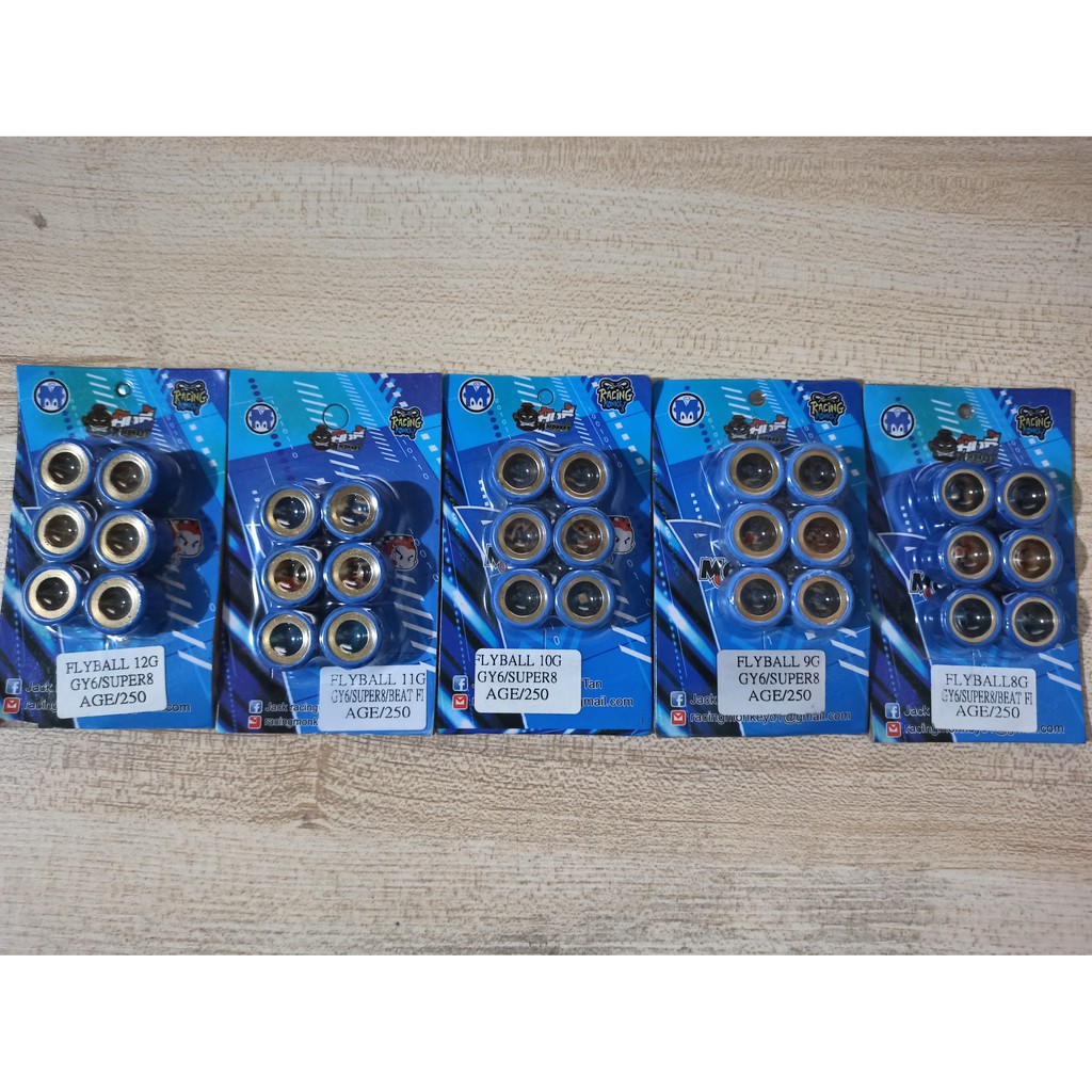 Flyball Set (6pcs) 8g 9g 10g 11g 12g Beat Fi/GY6/Super8 Racing Monkey ...