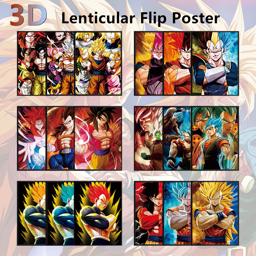 3D Lenticular Printing Dragon Ball Z Anime Poster DBZ Poster 3D ...