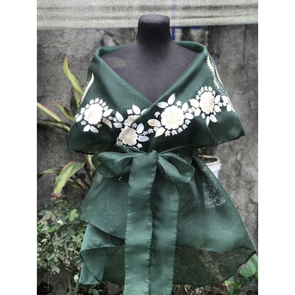 Modern Filipiniana wrap around alampay mariaclara outfit( most green ...