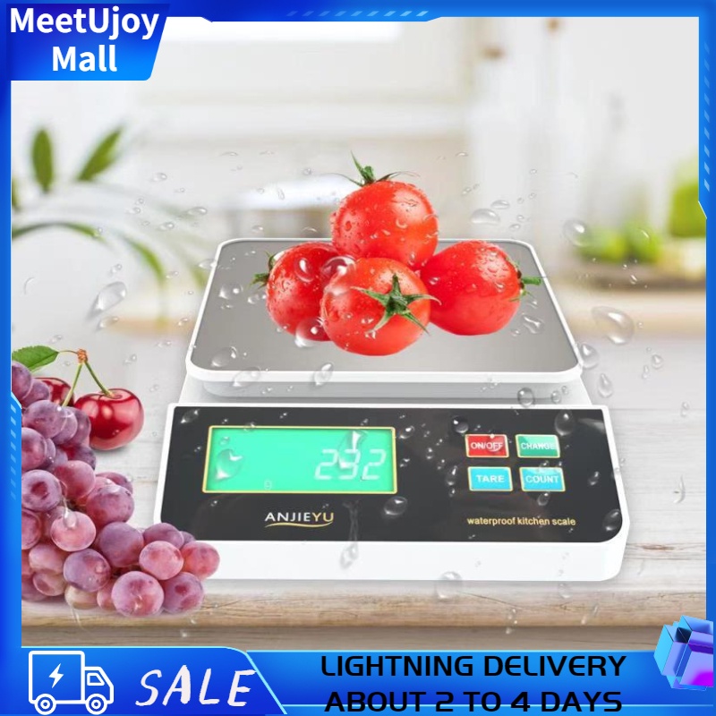 3kg/0.5g Waterproof Food Digital Weighing Scale Rechargeable Scale Digital LED Display Kitchen ...