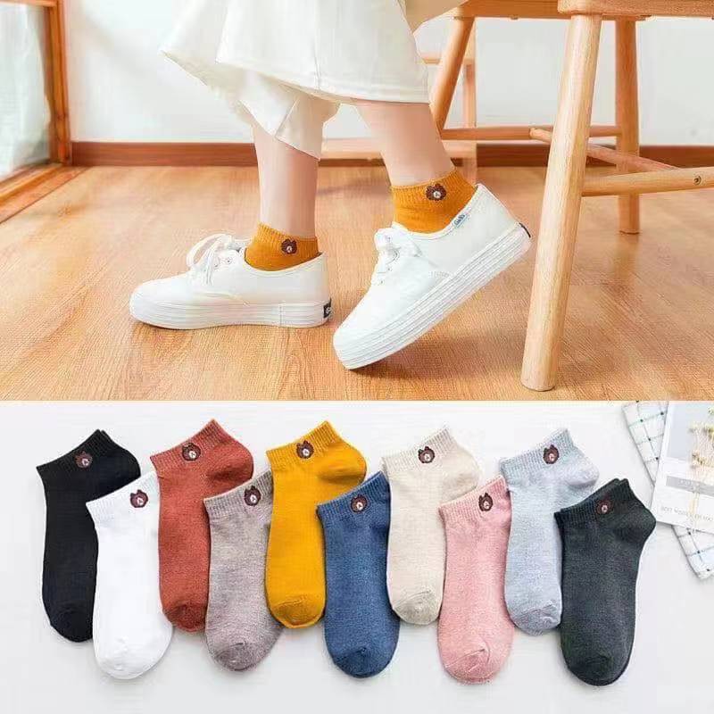 One Pair Japanese Bear Design Colorful Socks Cute Socks Korean Style 10 ...