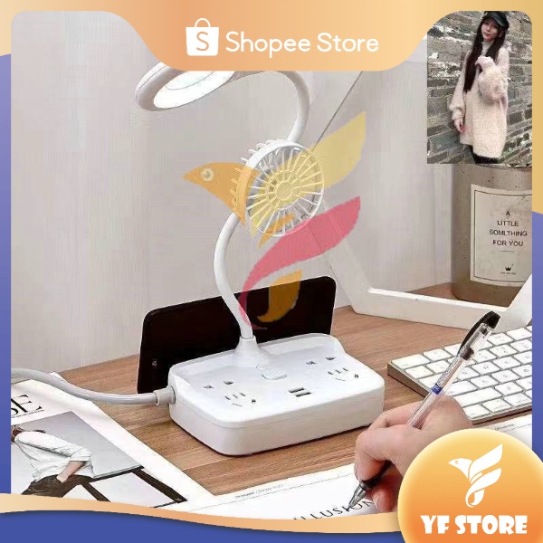 ★YINGFA★Portable Mini Electric Fan Power Strip with Switch Fan Table ...