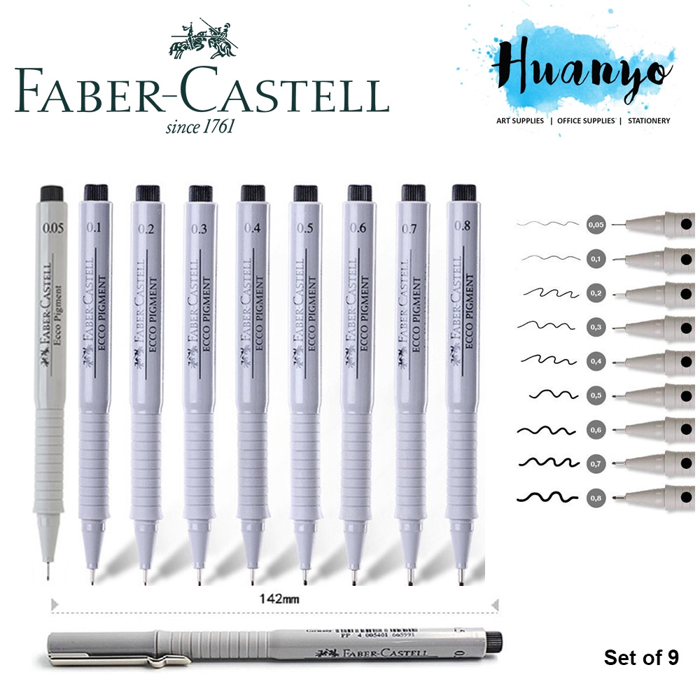Faber-Castell Fiber Tip Ecco Pigment Liner Technical Drawing Pen (Per ...