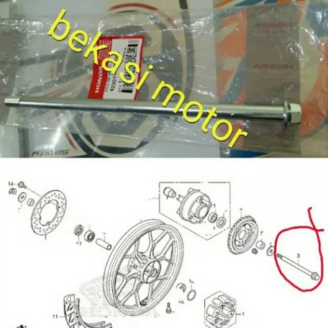 42301-k56 axle Rear axle honda sonic 150/supra GTR original | Shopee ...