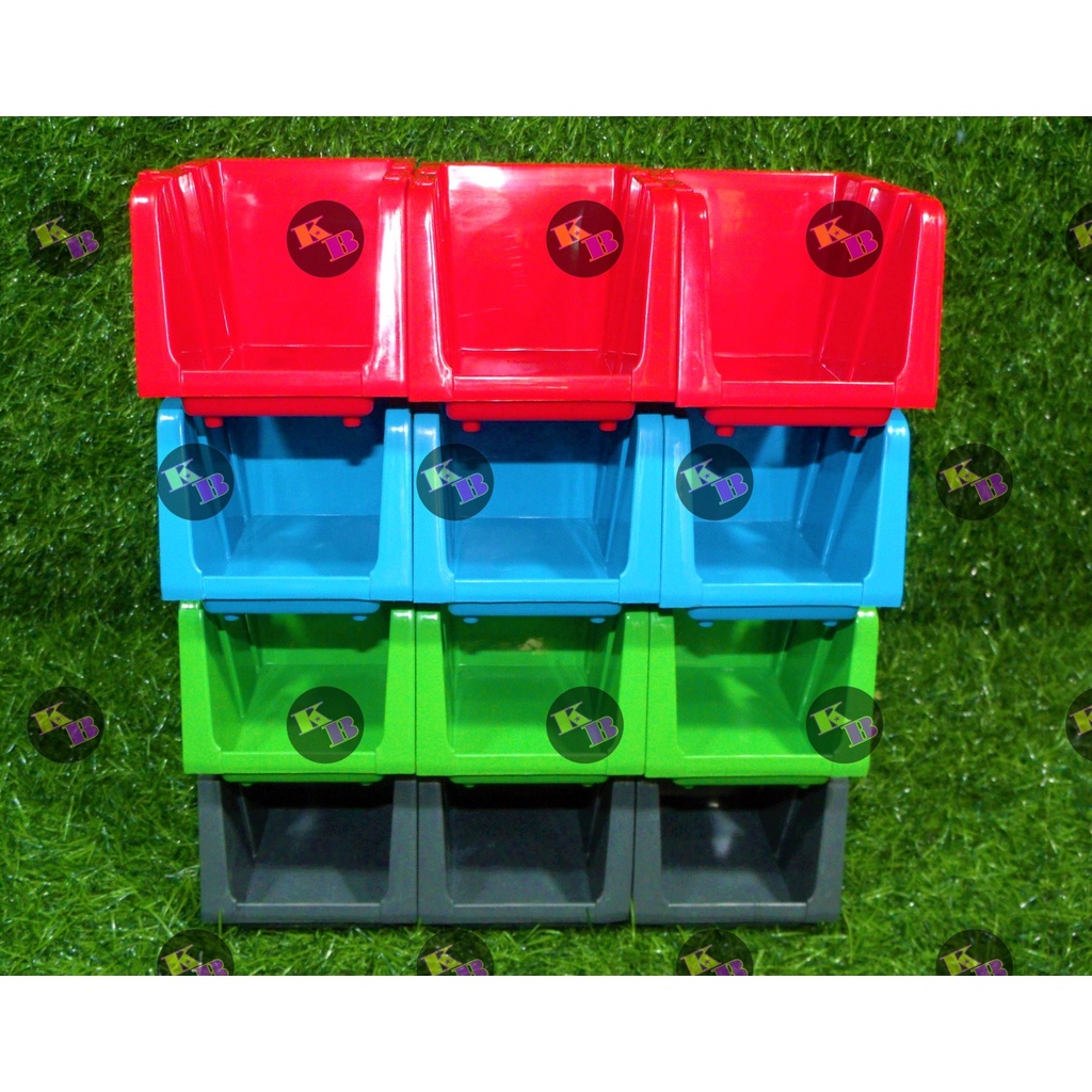 #349 Stackable Bin Boxes Storage Organizer Supplies Tools Bins and Rack ...