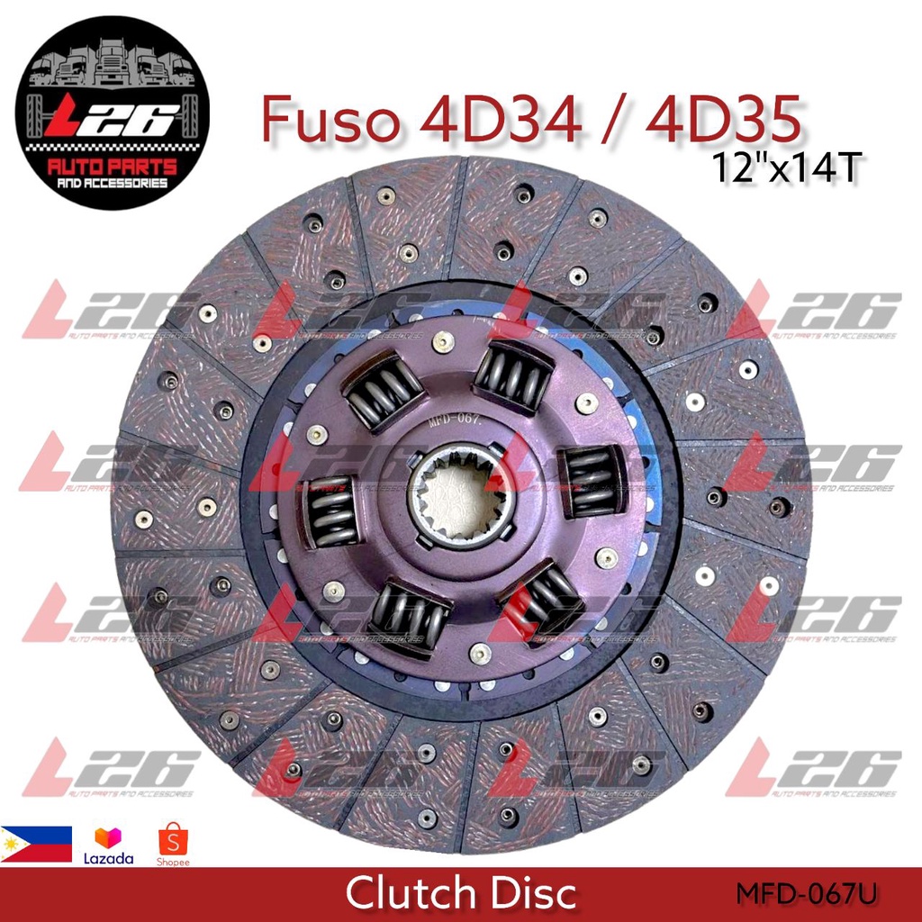 Fuso 4D34 4D35 CLUTCH DISC/CLUTCH PLATE MFD-067U 12"x14T UPLUC Japan ...