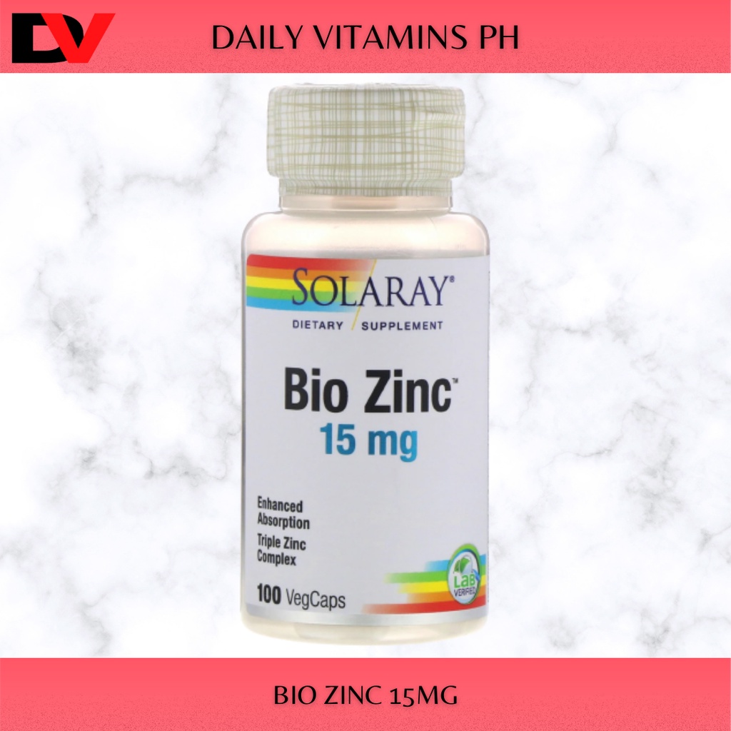 Solaray, Bio Zinc, 15 mg, 100 Capsules | Shopee Philippines