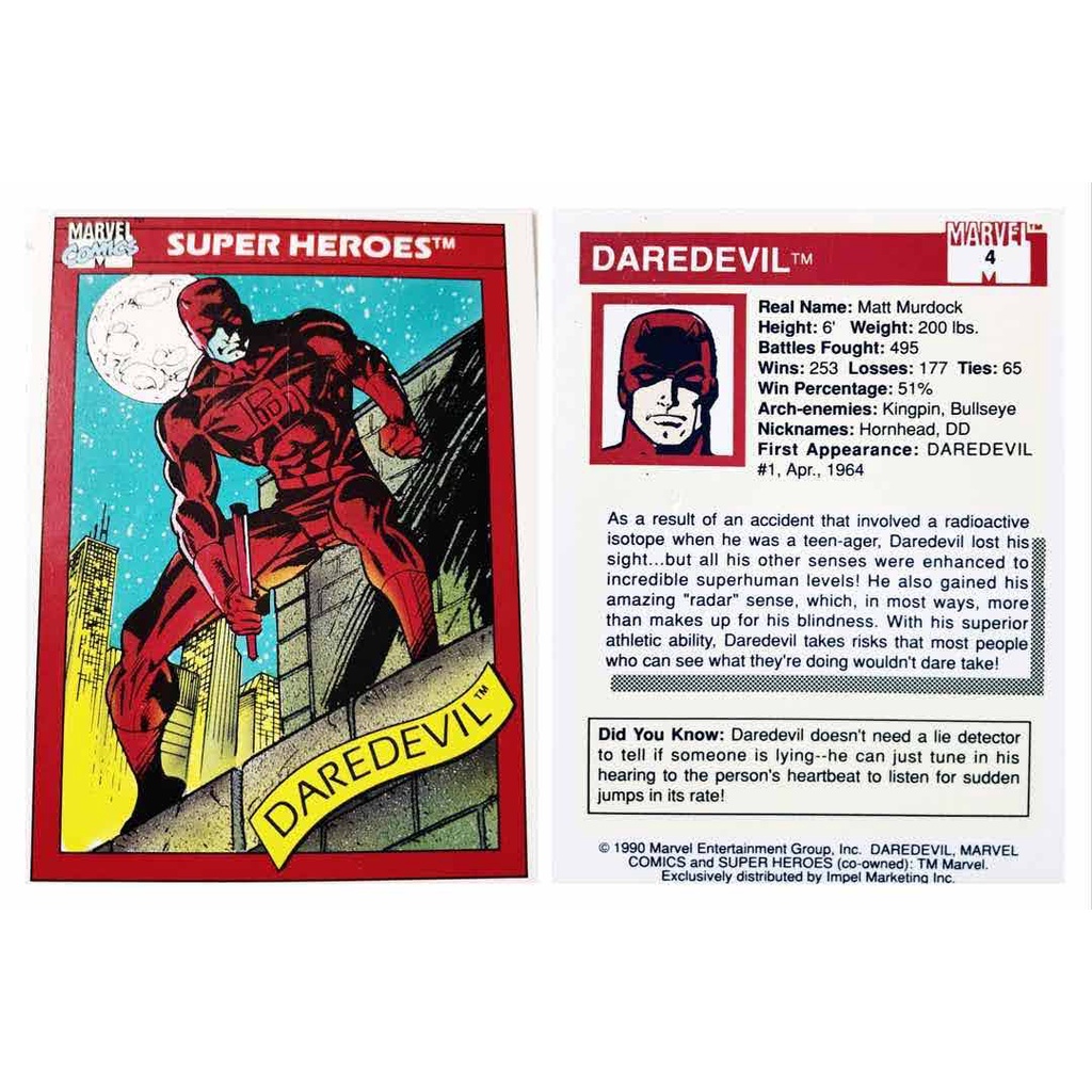 Daredevil Marvel Collectible Cards Matt Murdock Singles | Shopee ...