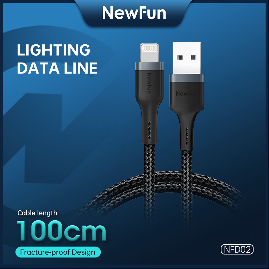 NewFun D02l Fast Charging Data Cable 3A Lighting 1Meter USB Data Line ...