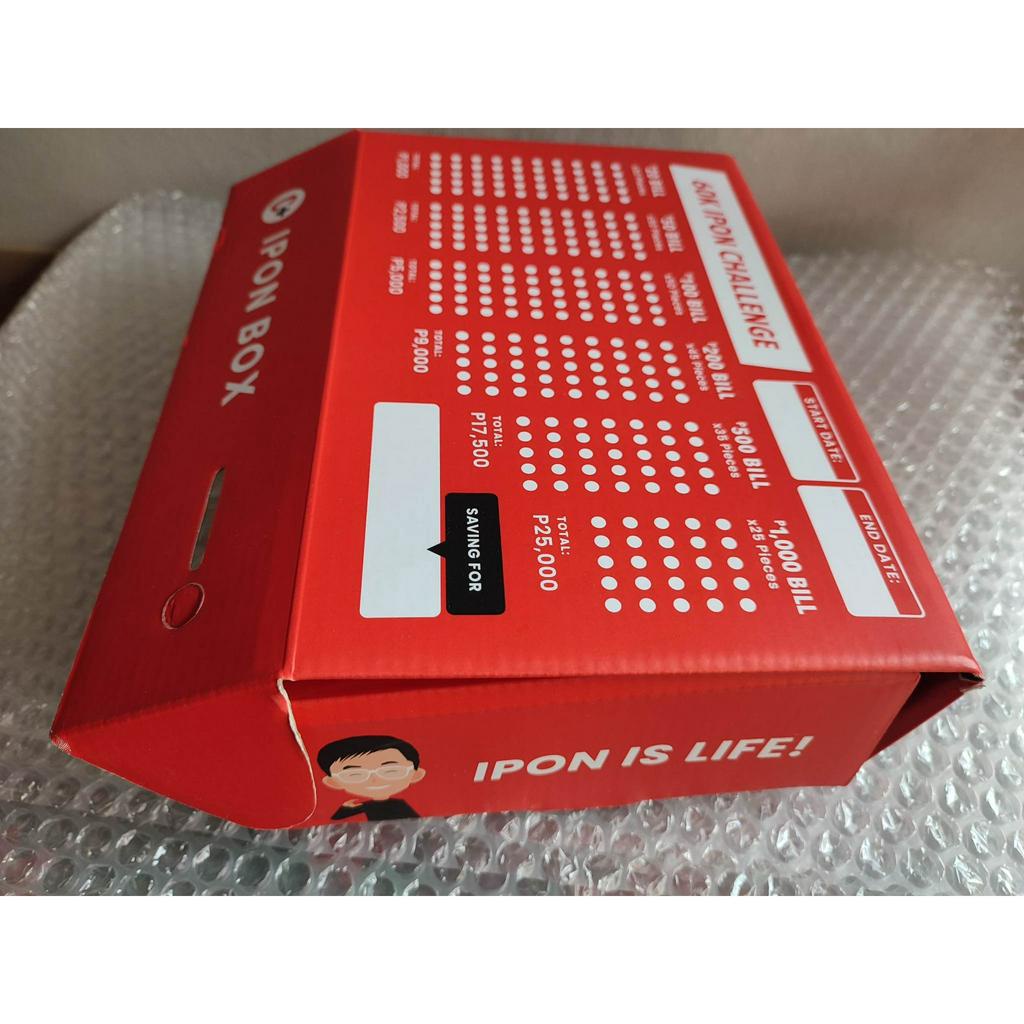 B1T1 IPON BOX 60k Ipon Challenge C+ Ipon Box by Chinkee Tan Red Box | Shopee Philippines