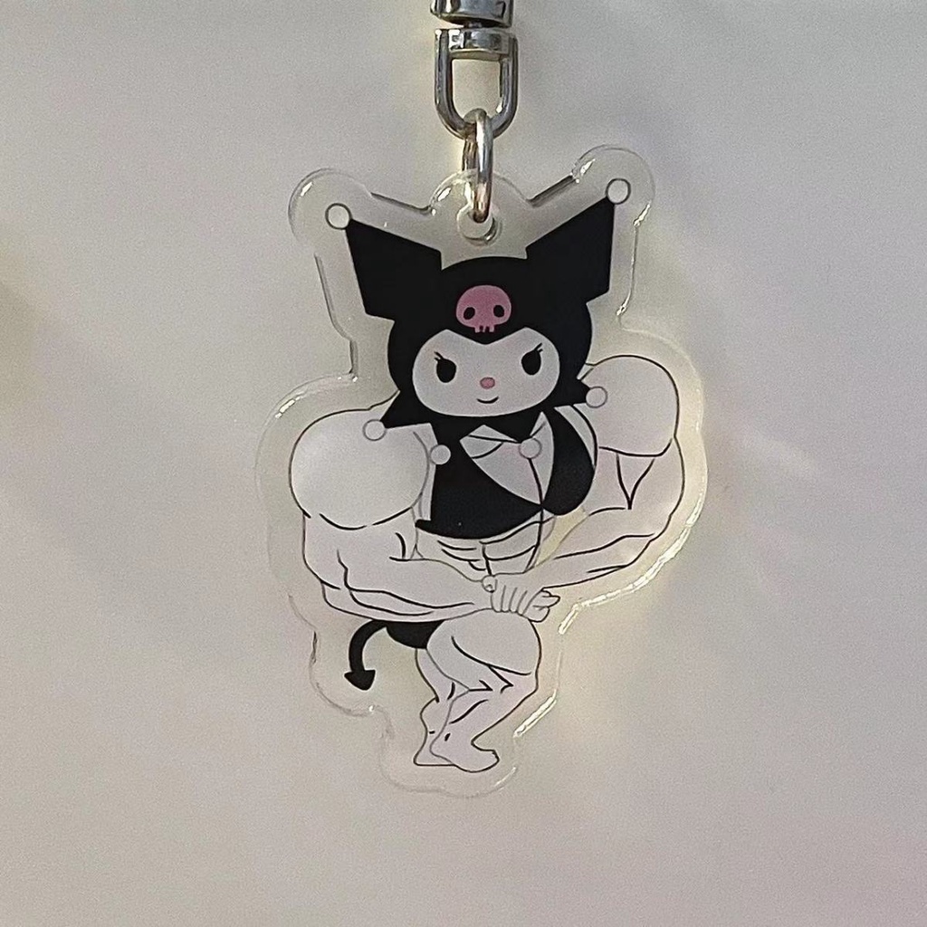 Muscle Charm Sanrio Muscle Keychain Macho Melody Kuromi Cinnamon Dog ...