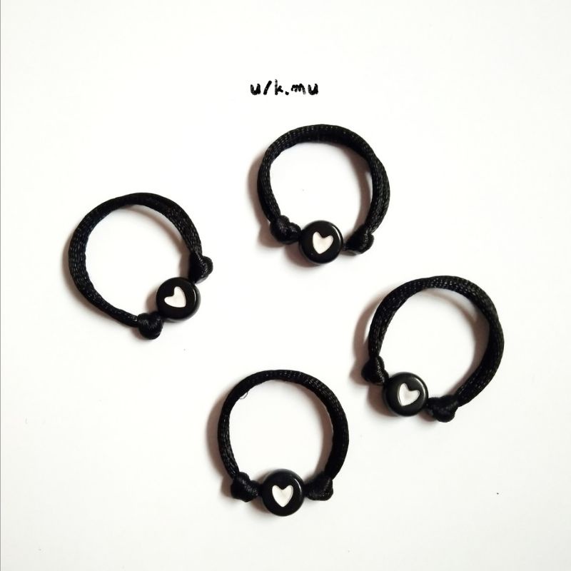HITAM Black charm love rope ring | Shopee Philippines