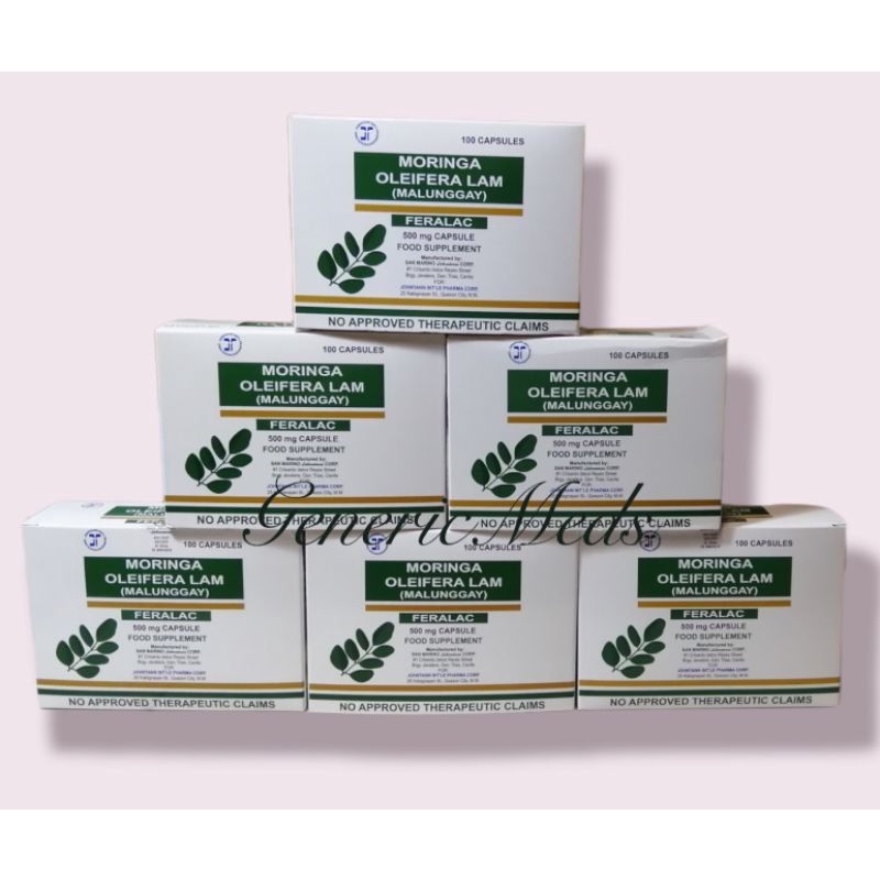 FERALAC / Moringa Caps Malunggay 500mg 100capsules | Shopee Philippines