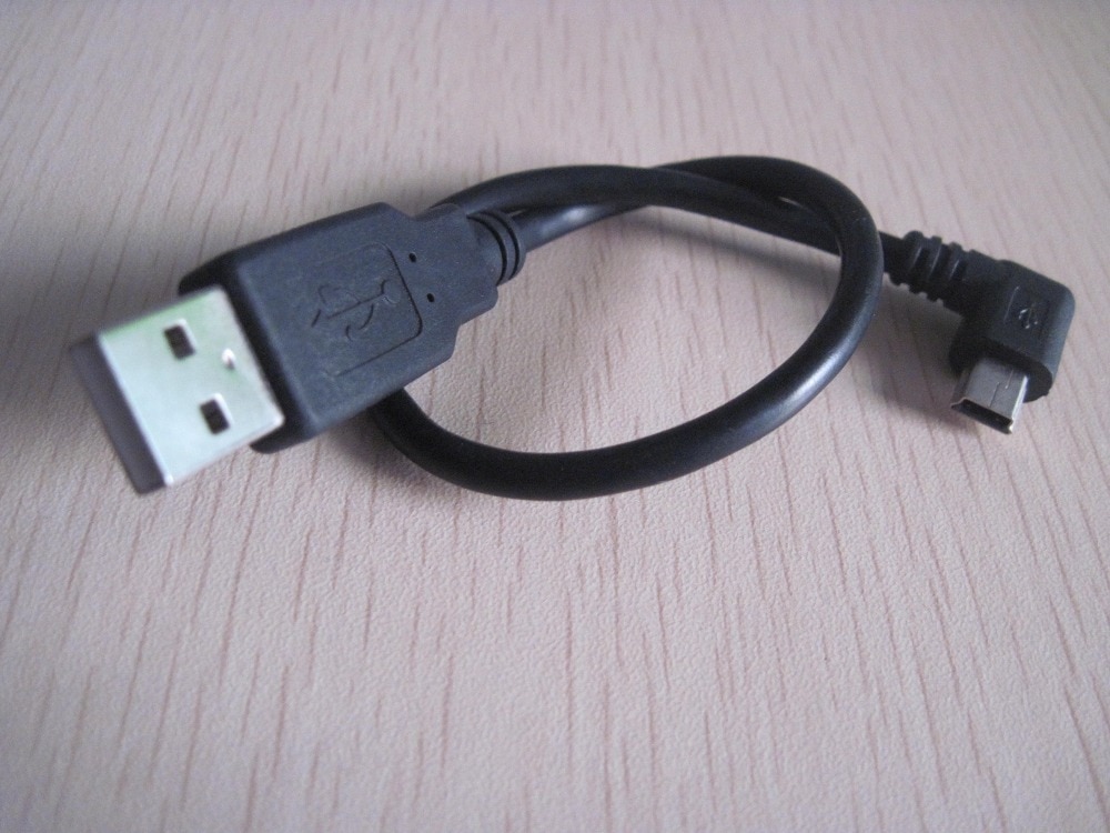 90 Degree Left Angle Mini USB B Male to USB 2.0 A Male Adapter short ...