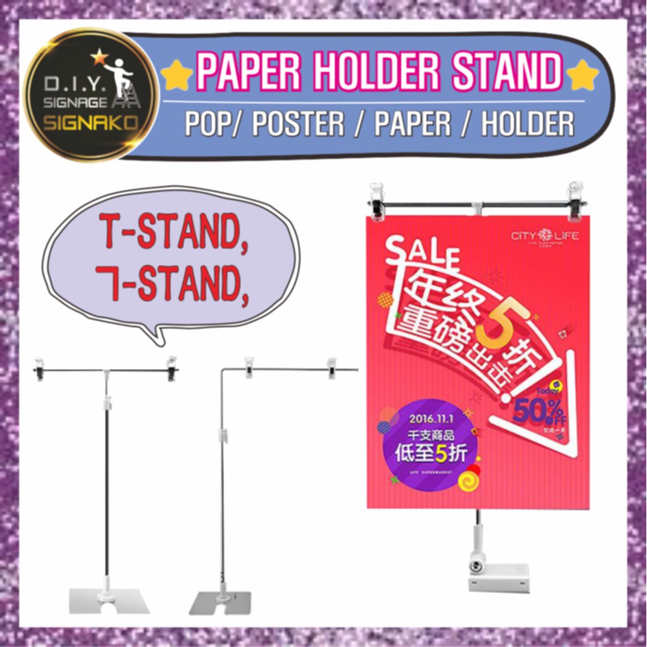 Paper Sign Stainless Holder Stand / Price Name Tag Display Poster Photo ...